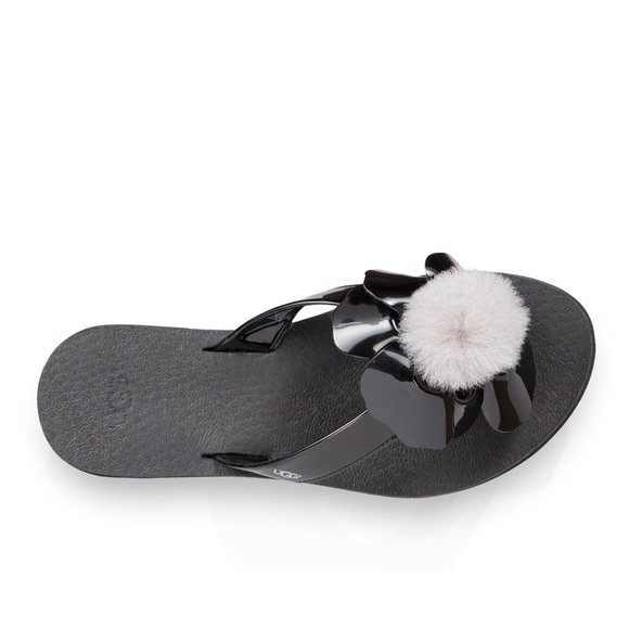 UGG | Shoes | Ugg Poppy Sheepskin Pom Pom Thong Sandal | Poshmark